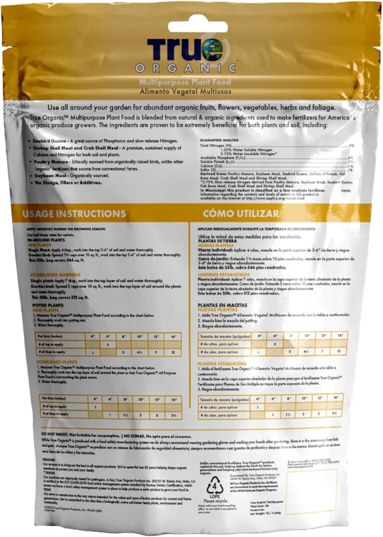 Organic Plant Fertilizer for Potted Plants & Containers